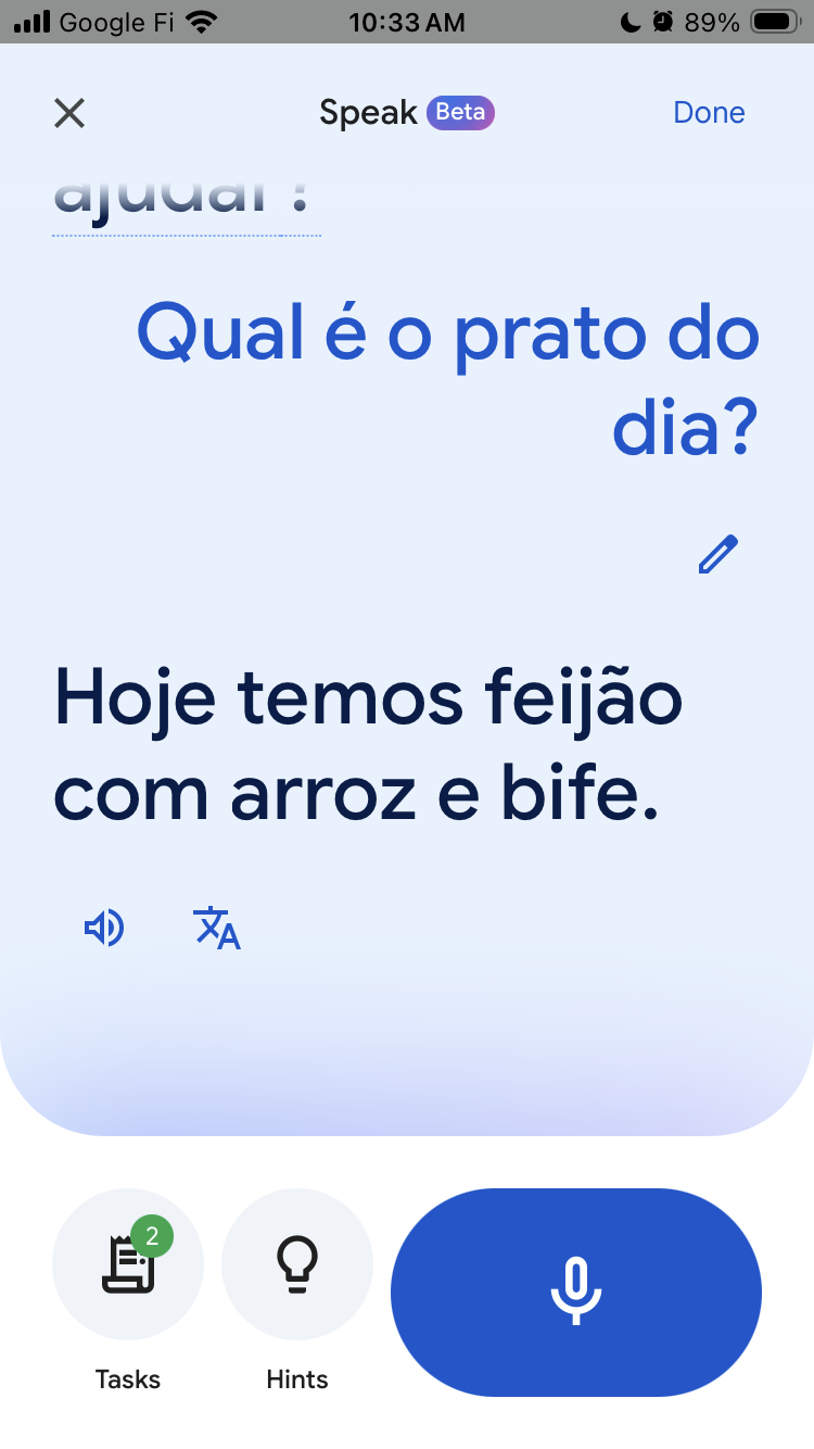 Speaking Portuguese to an AI — Google Translate Practice – Tremendous